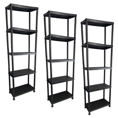 Heavy Duty 5 Tier Plastic Shelving Shelf Unit Home Office Storage 171 x ...