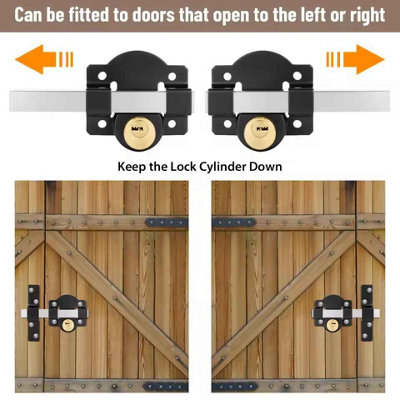 Heavy Duty 50mm Long Throw Gate Lock, Double Sided Stainless Steel Door ...