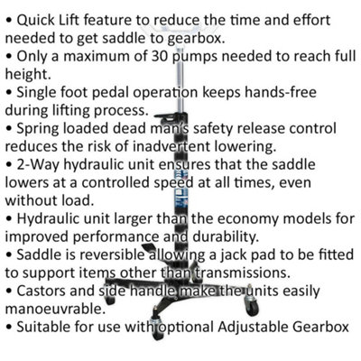 Heavy-Duty 600kg Vertical Transmission Jack with Quick Lift and Safety ...