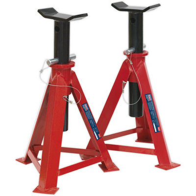 Heavy-Duty 7.5 Tonne Axle Stands with Pin and Chain Support - 730mm Max ...