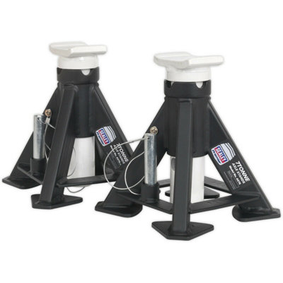 Heavy Duty 7 Tonne Axle Stands with Pin & Chain Support - Max Height 354mm