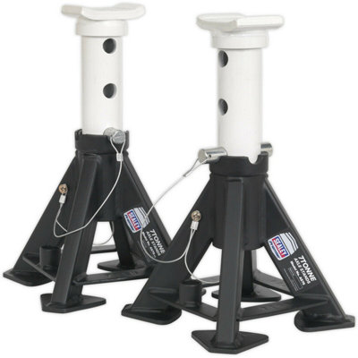 Heavy Duty 7 Tonne Axle Stands with Pin & Chain Support - Max Height 354mm