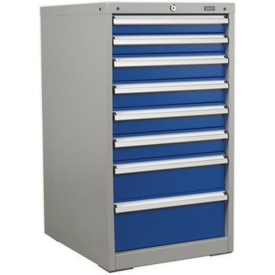 Heavy Duty 8 Drawer Industrial Storage Cabinet with Lock and Dividers