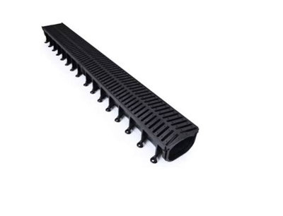 Heavy Duty A15 ACRO Drain Channel PVC Garage Pack (3 x 1m Lengths, 2 ...