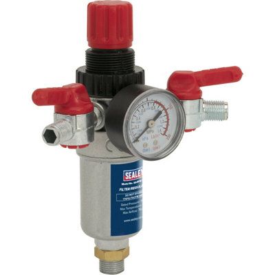 Heavy Duty Air Filter & Regulator - Airflow Control Knob - 76cfm Max ...