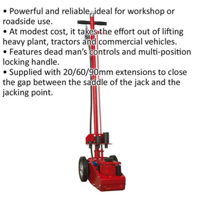 Heavy-Duty Air Operated Trolley Jack with 20 Tonne Capacity and 548mm ...