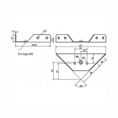 Heavy Duty Bed Corner Connecting Brackets Set M8 Fixing Hole ...
