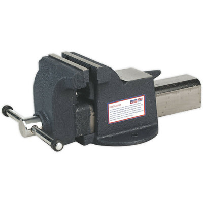 Heavy-Duty Bench Mounted Steel Vice - 100mm Jaw Width - Built In Anvil