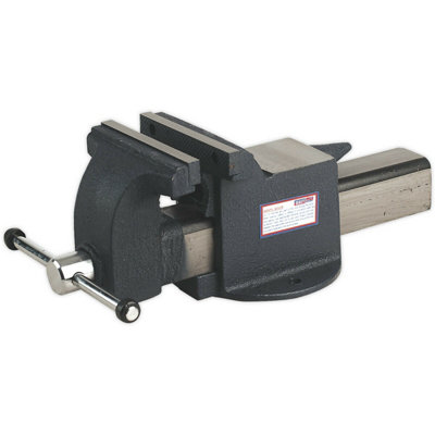 Heavy-Duty Bench Mounted Steel Vice - 150mm Jaw Width - Built In Anvil ...