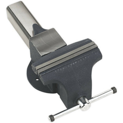 Heavy-Duty Bench Mounted Steel Vice - 200mm Jaw Width - Built In Anvil