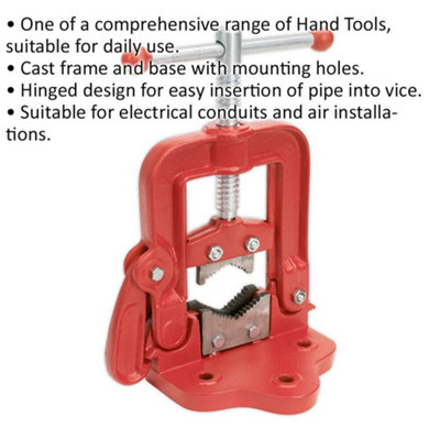 Heavy-Duty Bench Mounting Pipe Vice with Hinged Design for Pipes 10mm ...