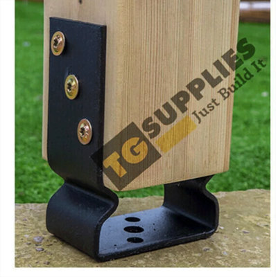 Heavy Duty Black Bolt Down Pergola Post Support - Post Anchor - Post ...