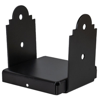 Heavy Duty Black Bolt Down Pergola Post Support With Spacer - Black ...