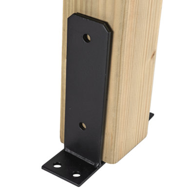 Heavy Duty Black Galvanised Bolt Down Pergola Post Support - Post ...