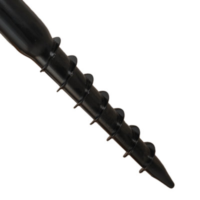 Heavy Duty Black Galvanised Ground Screw Post Anchor Ground Post Spike ...