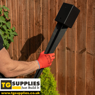 Heavy Duty Black Galvanised Pergola Post Spike - Fence Post Ground ...