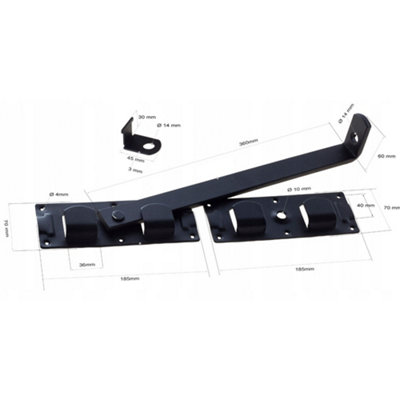 Heavy Duty Black Gate Bolt Gate Catch Latch Lock for Wooden and Metal ...