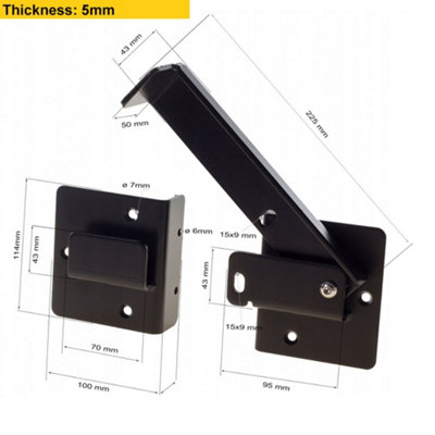 Heavy Duty Black Gate Bolt Latch Lock Gate Catch for Wooden & Metal Gates