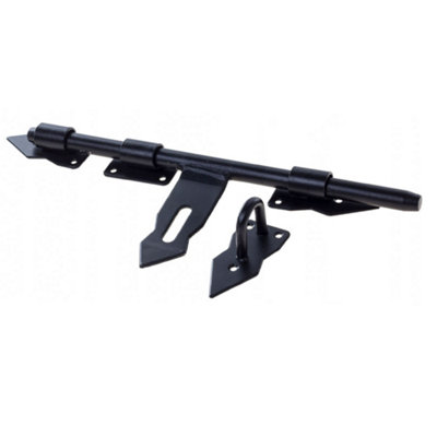 Heavy Duty Black Gate Slide Bolt Padbolt Latch Lock for Wooden & Metal ...