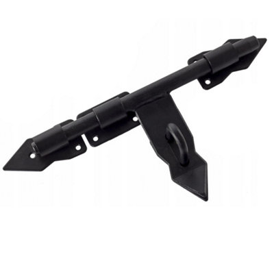 Heavy Duty Black Gate Slide Bolt Padbolt Latch Lock for Wooden & Metal ...