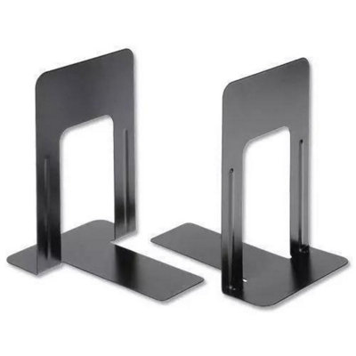 Heavy Duty Black Metal Bookends (10 Pair) with Non-Slip Rubber Pad ...