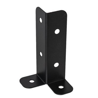 Heavy Duty Black Pergola Bolt Down Post Support - Wooden Post Corner ...