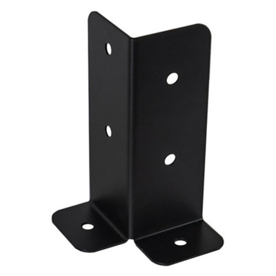 Heavy Duty Black Pergola Bolt Down Post Support - Wooden Post Corner ...