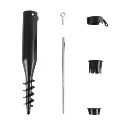 Heavy-Duty Black Plastic Ground Spike with Screw-In System, Ideal for ...