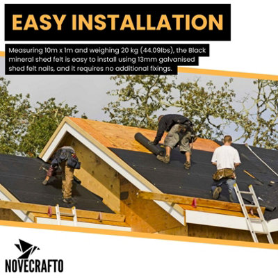 Heavy-Duty Black Polyester Shed Roofing Felt (10m x 1m) - Premium Roof ...