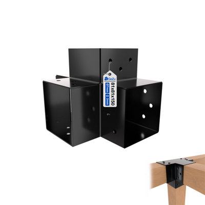 Heavy Duty Black Post Connector X Shape - Pergola 4 Way Corner ...