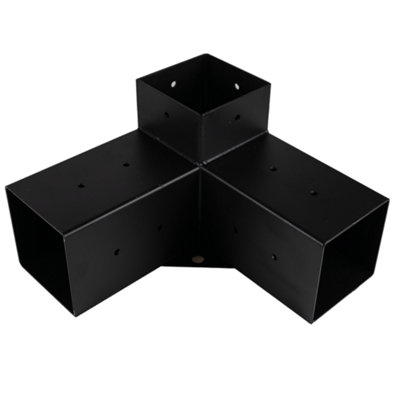 Heavy Duty Black Powder Coated Three-Arm Pergola Connector - Corner ...