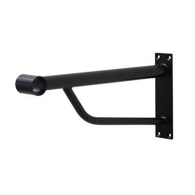 Heavy Duty Black Wall Mounted Hanging Clothes Rail Garment Rack - 600mm ...