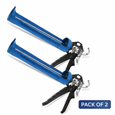 Heavy duty blue caulking gun 310ml pack of 2 strong skeleton frame for ...