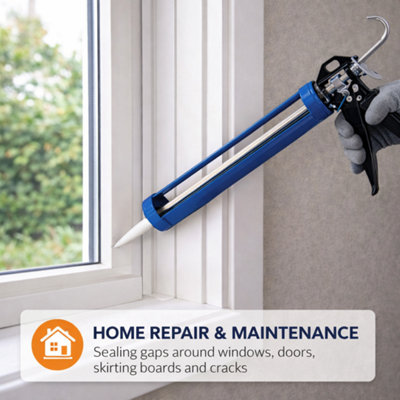 Heavy duty blue caulking gun 310ml strong skeleton frame for sealant ...