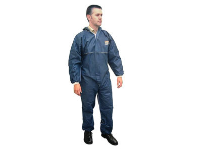 Heavy-Duty Blue Disposable Overalls for Men - Size Large
