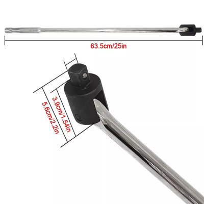 Heavy Duty Breaker Bar - 1/2 Inch Drive - 600mm (24") Long - Swivel Head