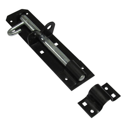 Heavy Duty Brenton Pad Bolt - 6" Black (Sliding Gate Latch Lock Garage ...