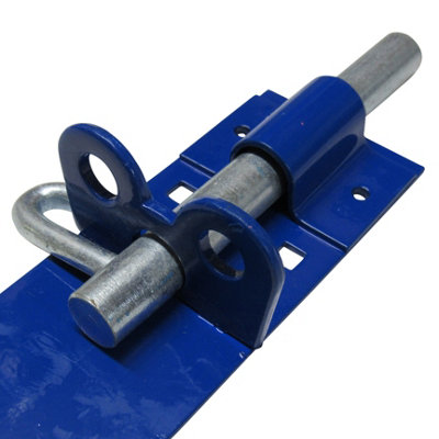 Heavy Duty Brenton Pad Bolt - 6" Blue (Sliding Gate Latch Lock Garage ...