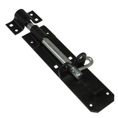 Heavy Duty Brenton Pad Bolt - 8" Black (Sliding Gate Latch Lock Garage ...