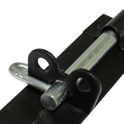 Heavy Duty Brenton Pad Bolt - 8" Black (Sliding Gate Latch Lock Garage ...