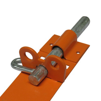 Heavy Duty Brenton Pad Bolt - 8" Orange (Sliding Gate Latch Lock Garage ...