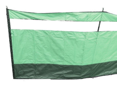 Heavy Duty Camping Windbreak 4 Pole with Window Green (5M x 1.4M ...