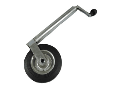 Heavy Duty Caravan Jockey Wheel 42MM (Trailer Metal Rim Wind Up Handle)