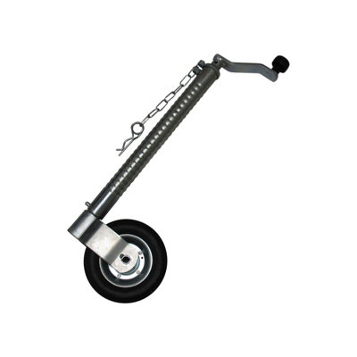 Heavy Duty Caravan Jockey Wheel 48MM (Ribbed Trailer Metal Rim Wind Up ...