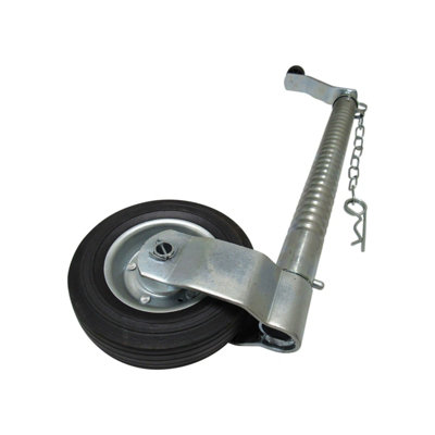 Heavy Duty Caravan Jockey Wheel 48MM (Ribbed Trailer Metal Rim Wind Up ...