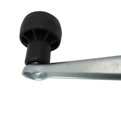 Heavy Duty Caravan Jockey Wheel 48MM (Trailer Plastic Rim Wind Up Handle)