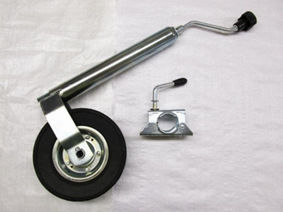 Heavy Duty Caravan Jockey Wheel & Clamp 48MM (Trailer Metal Rim Wind Up ...