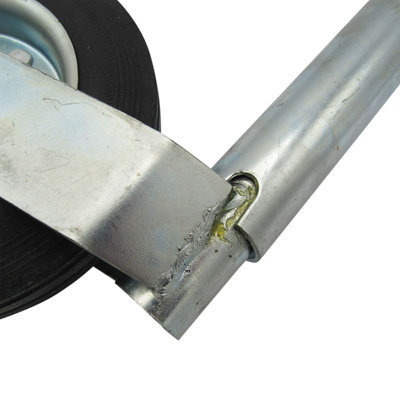 Heavy Duty Caravan Jockey Wheel with Clamp 34MM (Trailer Metal Rim Wind ...