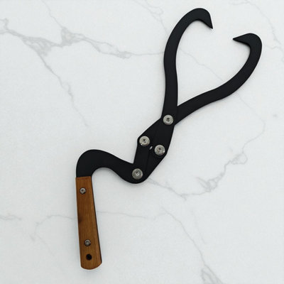 Heavy Duty Cast Iron Log Lifting Tongs Firewood Tongs with pincer ...