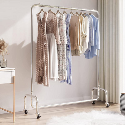 Heavy Duty Clothes Rail Freestanding Garment Rail